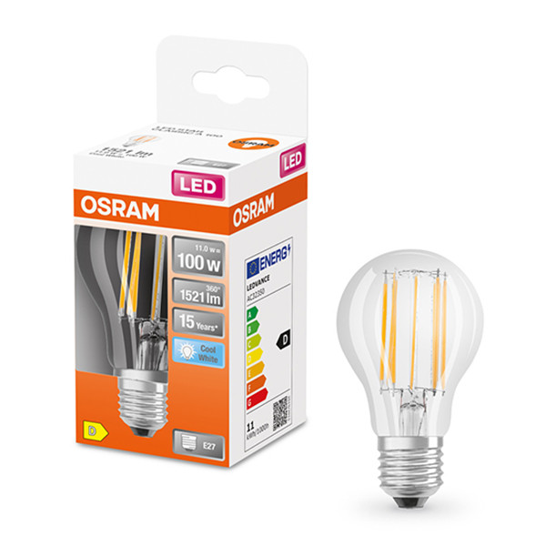 Osram LED lamp E27 | Peer A60 | Filament | Helder | 4000K | 11W (100W) Osram 123led.nl